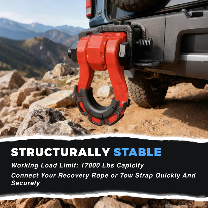 Seguler 3/4" Heavy Duty Forged D Shackle Kit 7/8" Pin with Isolator Wa ...