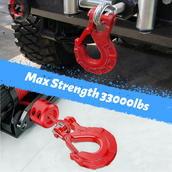 Seguler 3/8" Heavy Duty Forged Steel Winch Hook 33,000 lbs Max Strengt ...